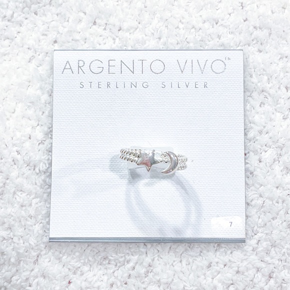 Argento Vivo | Jewelry | Argento Vivo Sterling Silver Moon Star Ring ...
